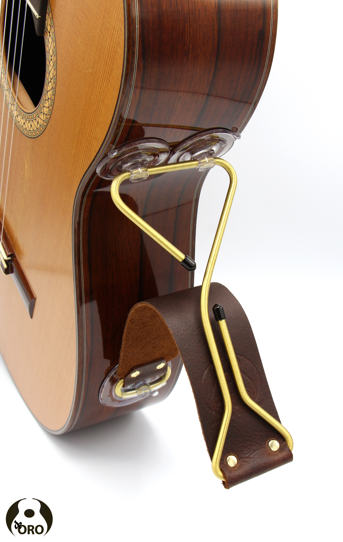 De Oro Classical Guitar Support - Martini Frame, Brass/Brown